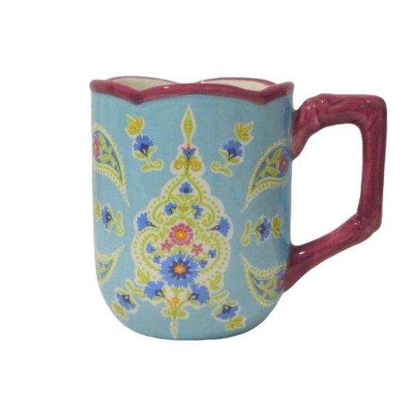 Global Design | Dining | Mug Blue Floral Paisley 5 Oz By Global Designs ...